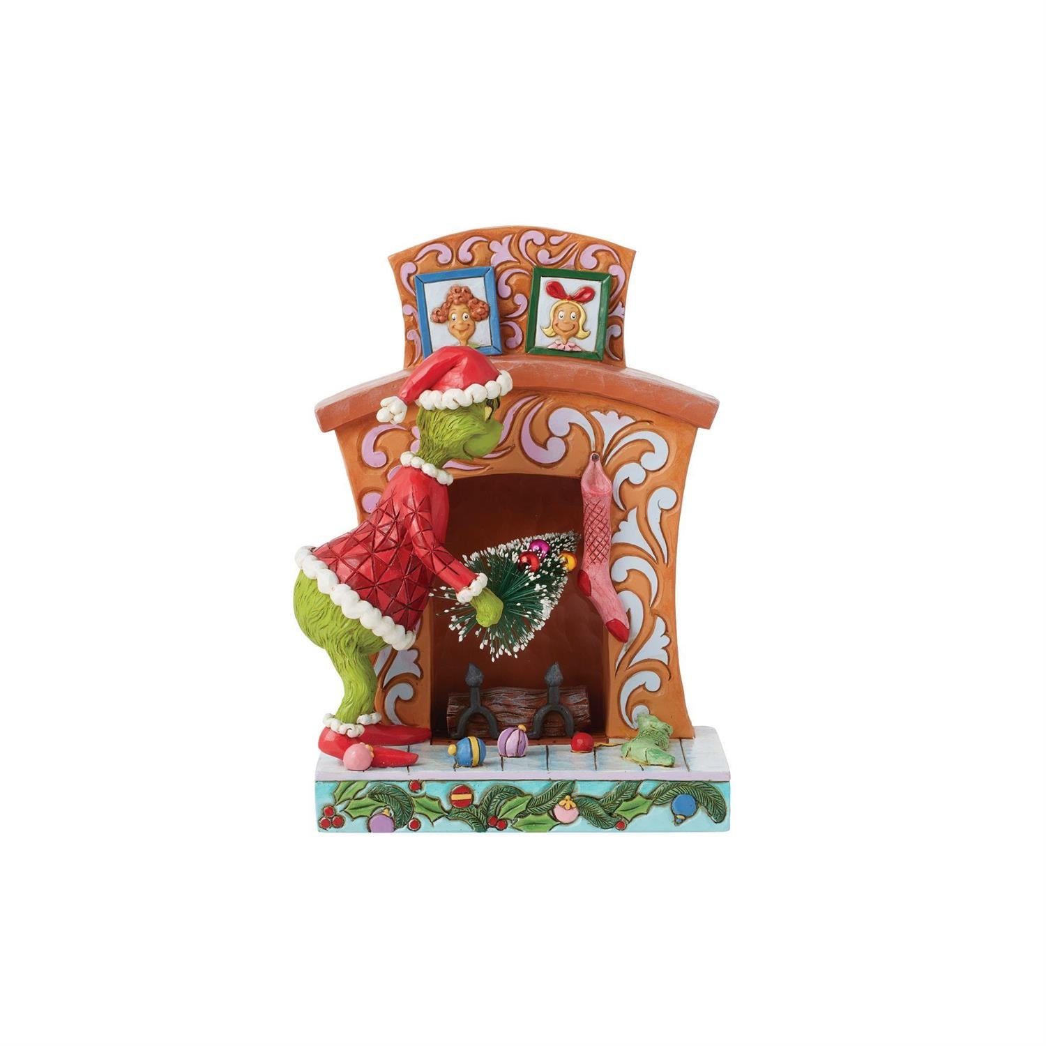 Experience Christmas Magic with Grinch Pushing Tree Up Chimney Figurine ...