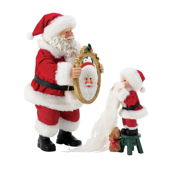 Seeing is Believing – Santa Mirror Figurine Set - Country N More Gifts