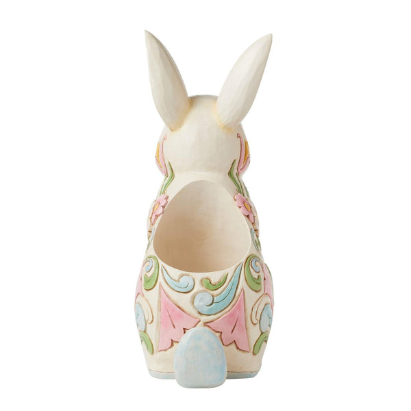 White Floral Rabbit Planter – Jim Shore Easter Bunny Collectible ...
