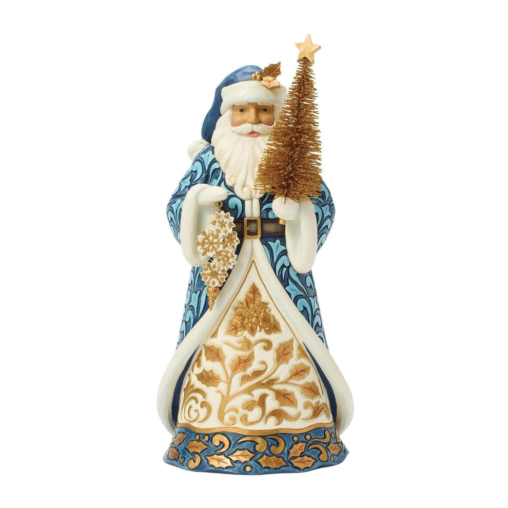 Holiday Elegance - Blue & Gold Santa Sisal Figurine – Country N More Gifts